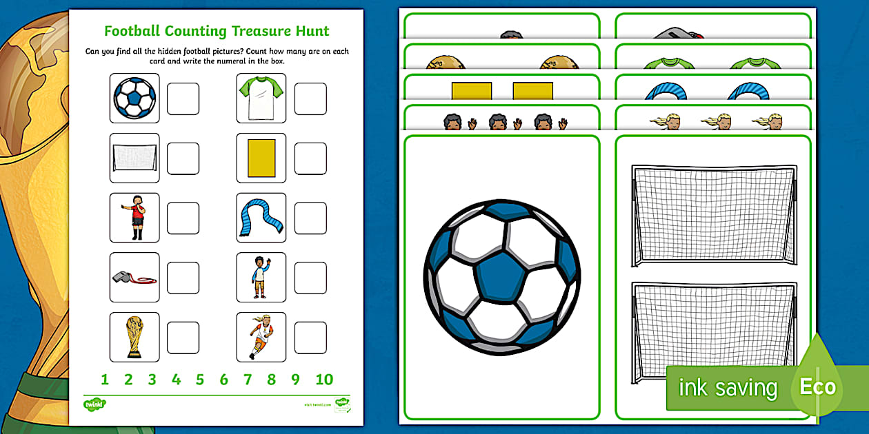 Maths Football-Themed Counting Treasure Hunt Activity
