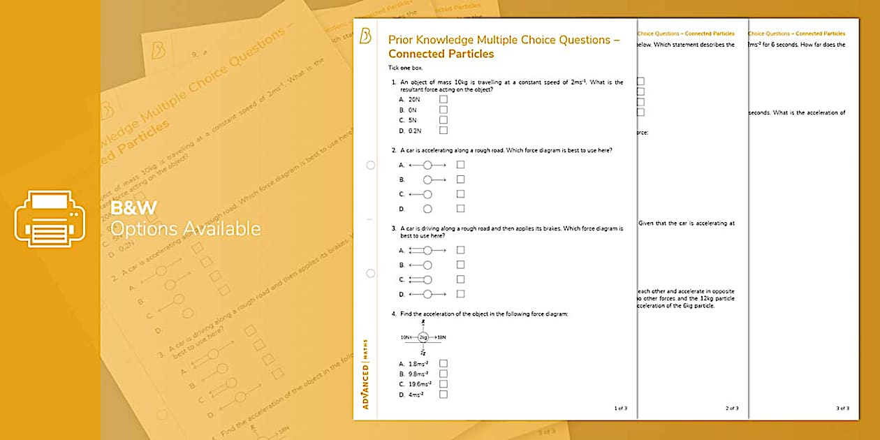 👉 Connected Particles - Prior Knowledge Multiple-Choice Questions