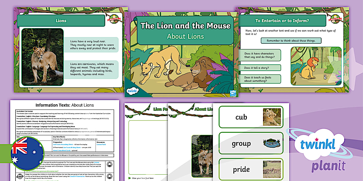 Foundation The Lion and the Mouse Information Texts Lesson 1