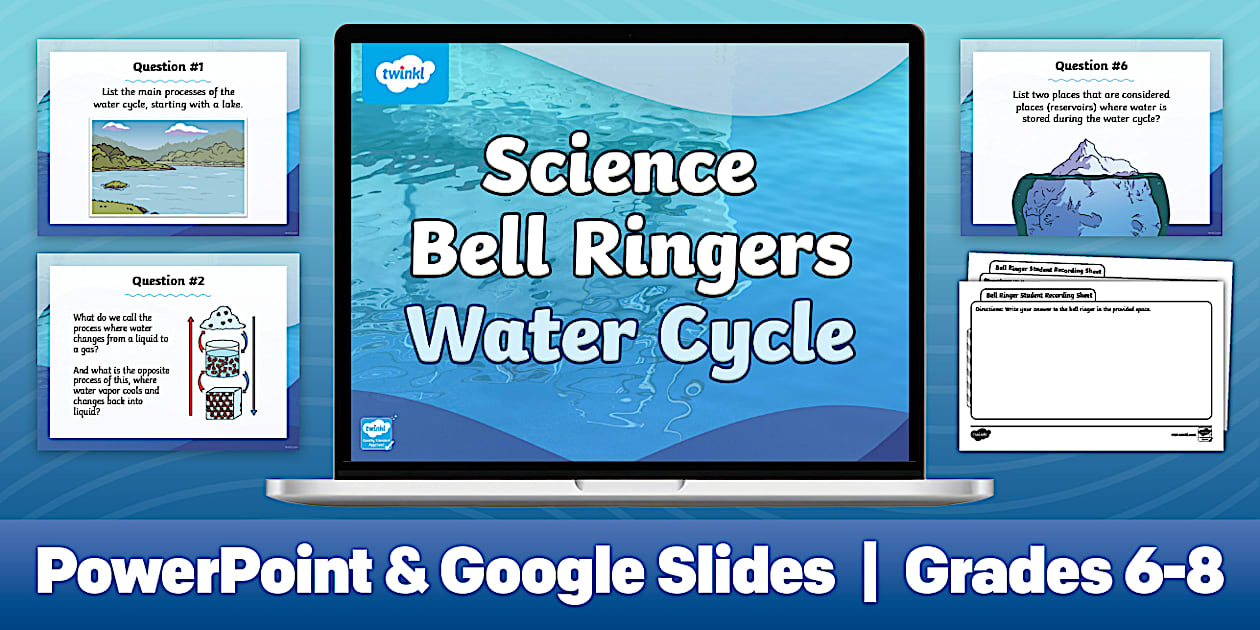 Water Cycle Science Bell Ringers PowerPoint & Google Slides