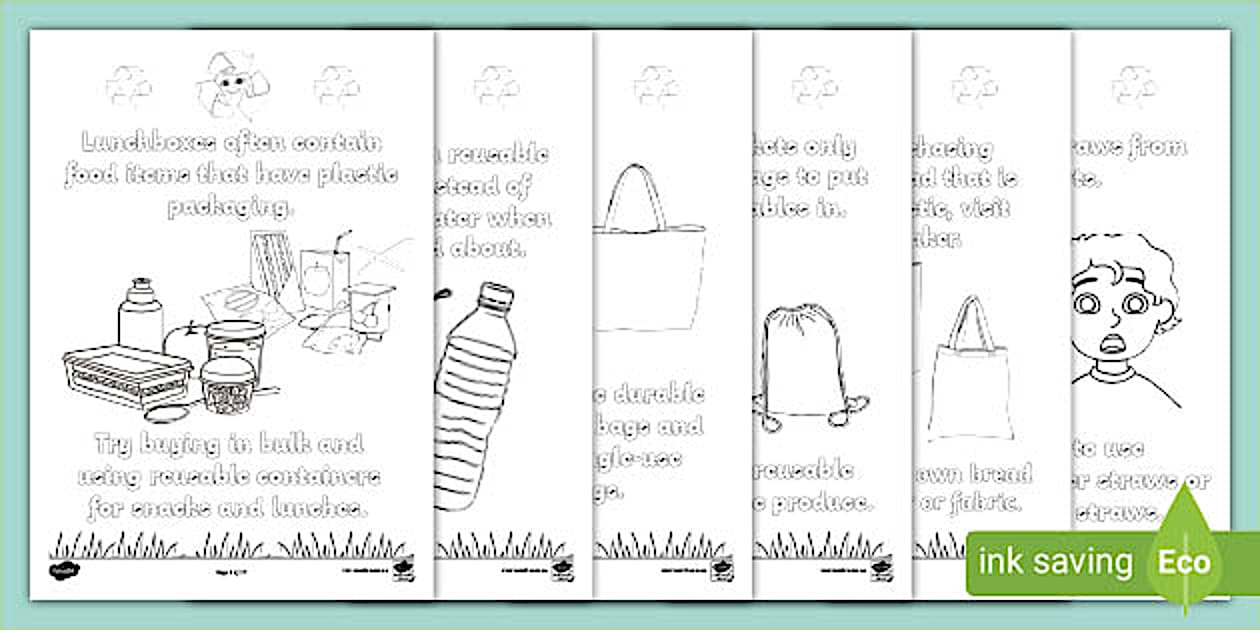 Practical Ways to Reduce Single-Use Plastic Colouring Pages