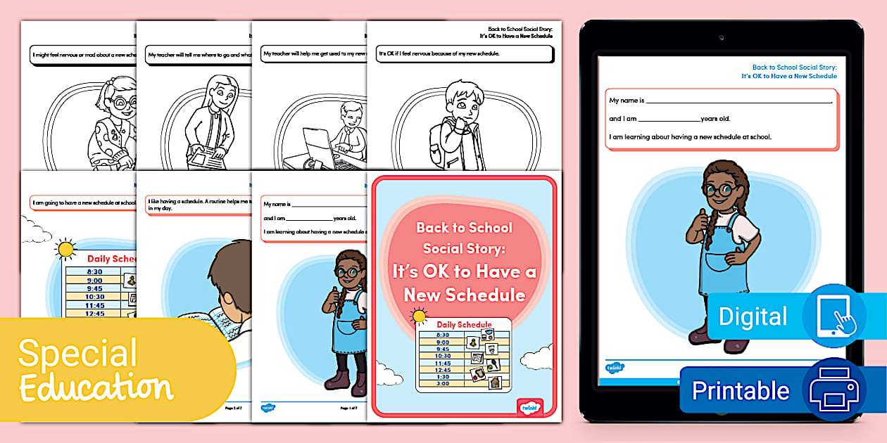 Back to School Social Story: It's OK to Have a New Schedule