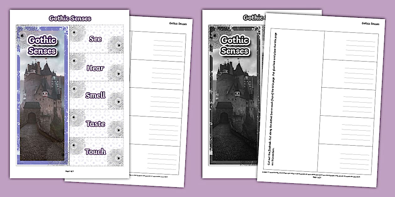 Gothic Senses Flapbook - Twinkl English - Twinkl