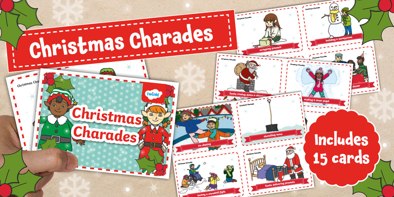Christmas Charades Cards - Twinkl - KS1 (teacher made)