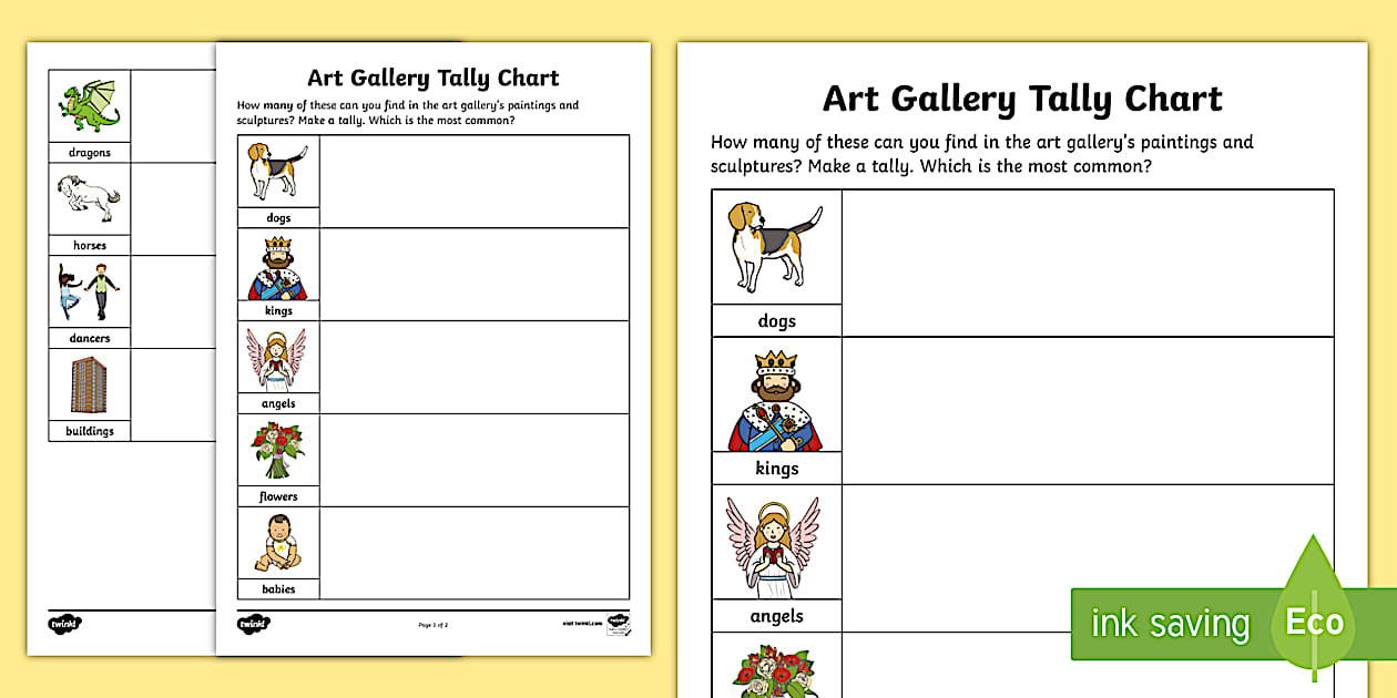 Editable Art Gallery Tally Chart Worksheet (teacher made)
