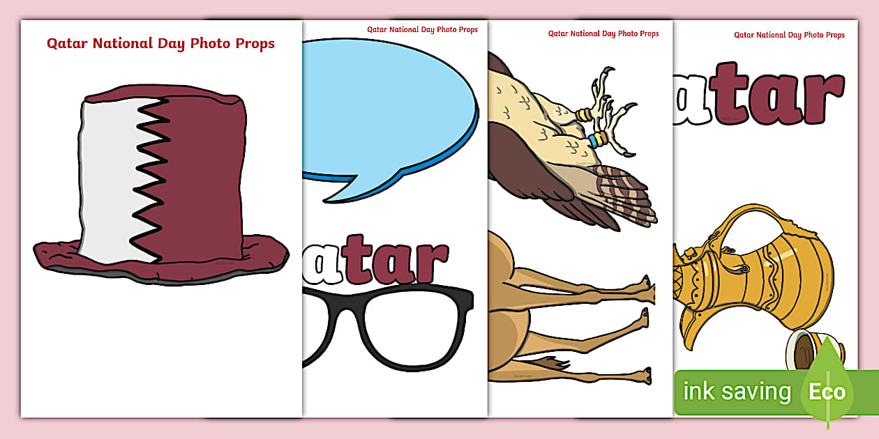 Qatar National Day Photo Props (teacher made) - Twinkl