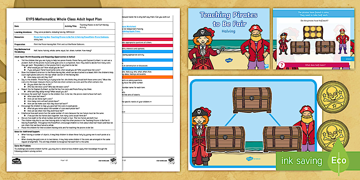 Pirate Fun Maths Game EYFS Adult Input Plan | Resource Pack