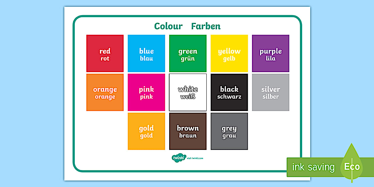 Colour Word Mat English/German (teacher made) - Twinkl