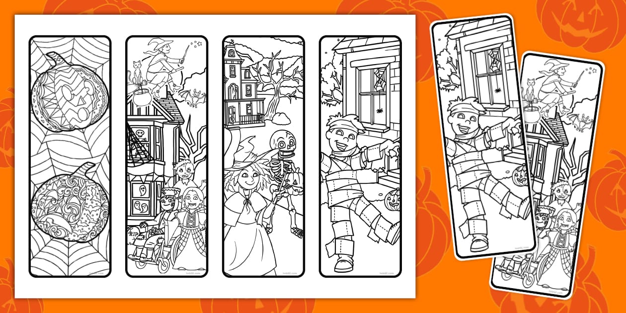 Halloween Mindfulness Colouring Bookmarks (teacher made)