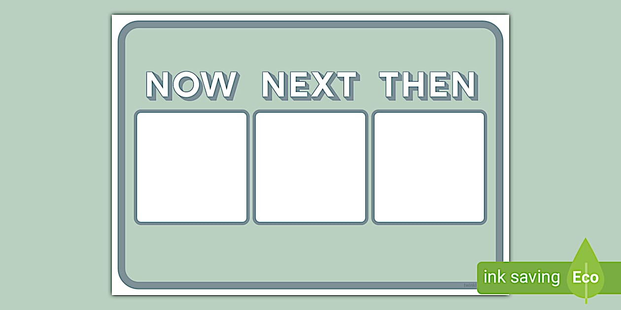 3D Effect Themed Now Next Then Visual Aid - Twinkl