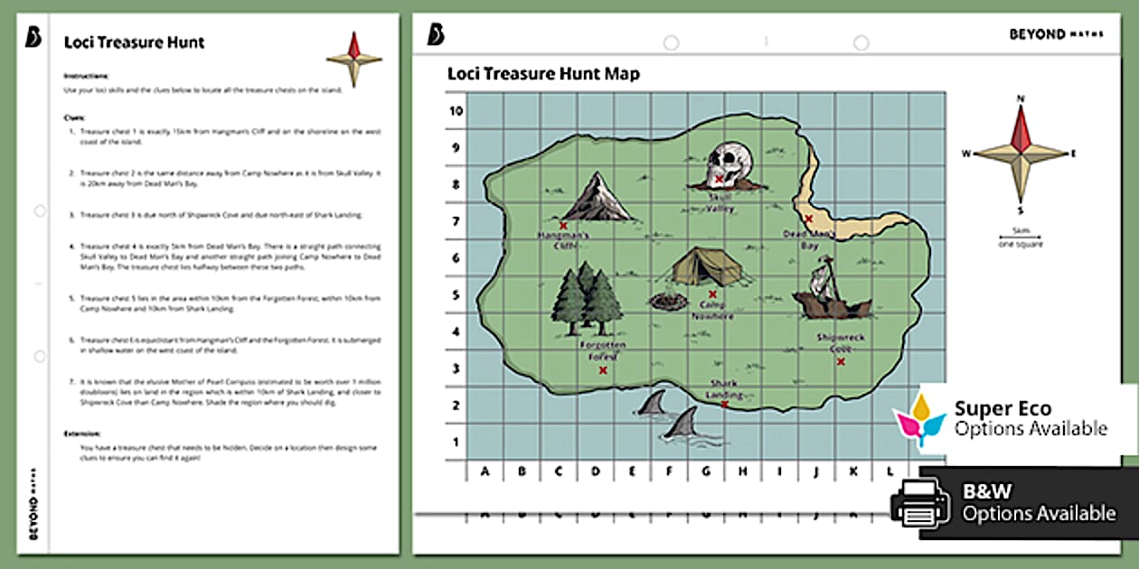 Loci Treasure Hunt Worksheet (teacher made) - Twinkl