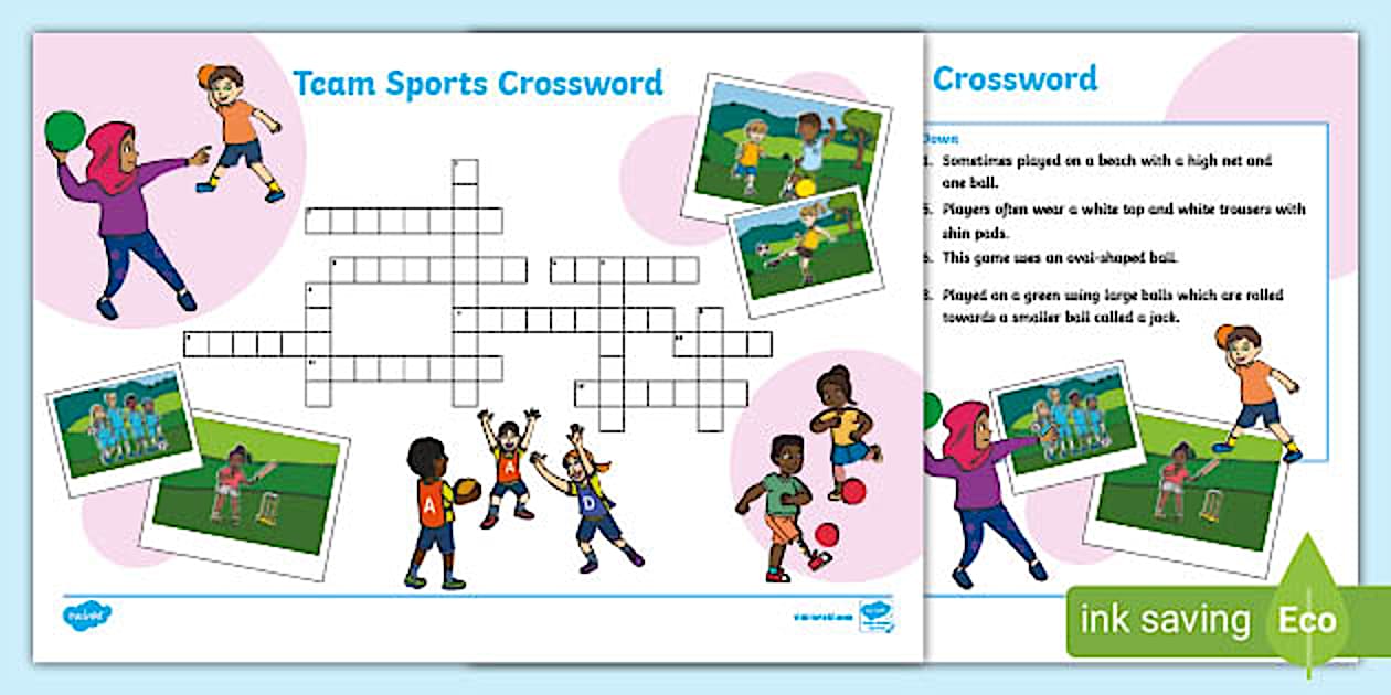 Team Sports for All Crossword | KS1 | Twinkl (teacher made)