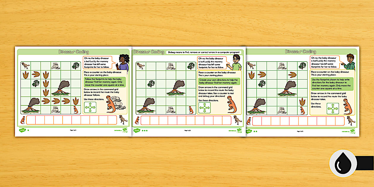Dinosaur-Themed Unplugged Coding Activity (teacher made)