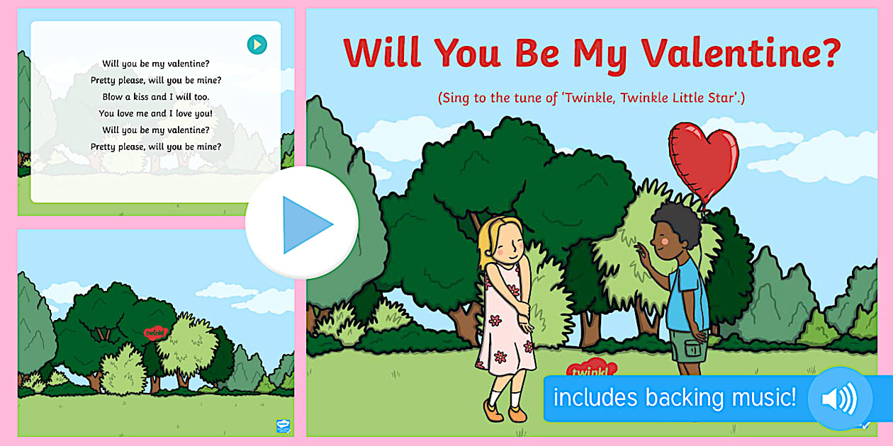Will You Be My Valentine? Song PowerPoint (teacher made)