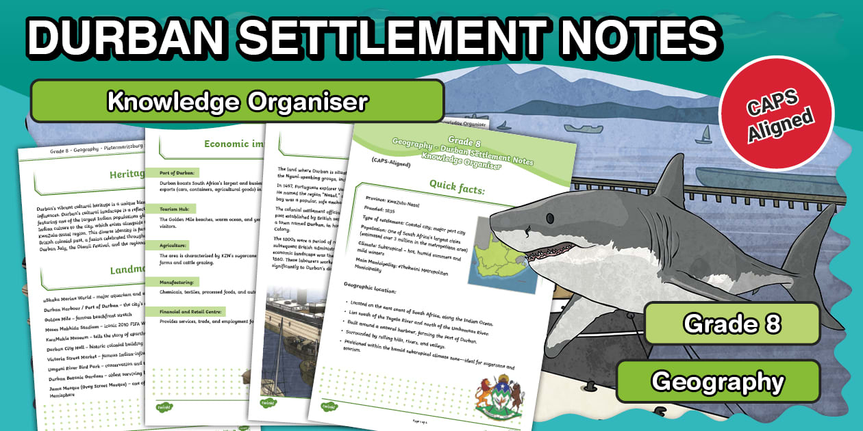 Geography - Durban Settlement Notes - Knowledge Organiser