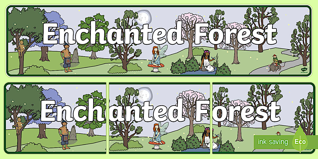 Black and White Enchanted Forest Display Banner - Twinkl