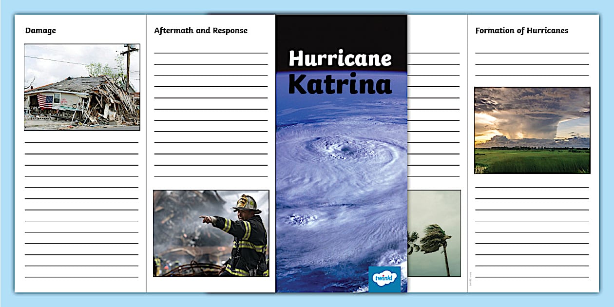 Hurricane Katrina Leaflet Template (teacher made) - Twinkl