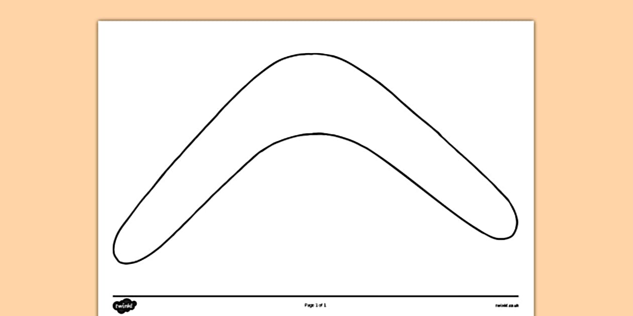 Boomerang Outline Worksheet / Worksheet Front and Back