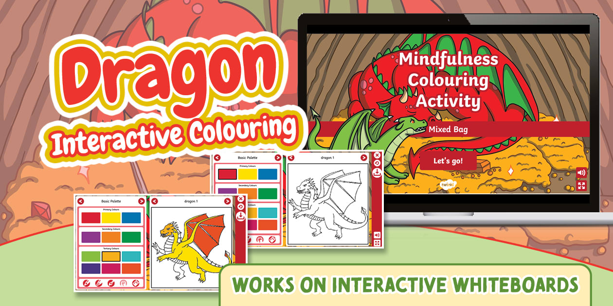 Dragon Interactive Colouring - Twinkl Art
