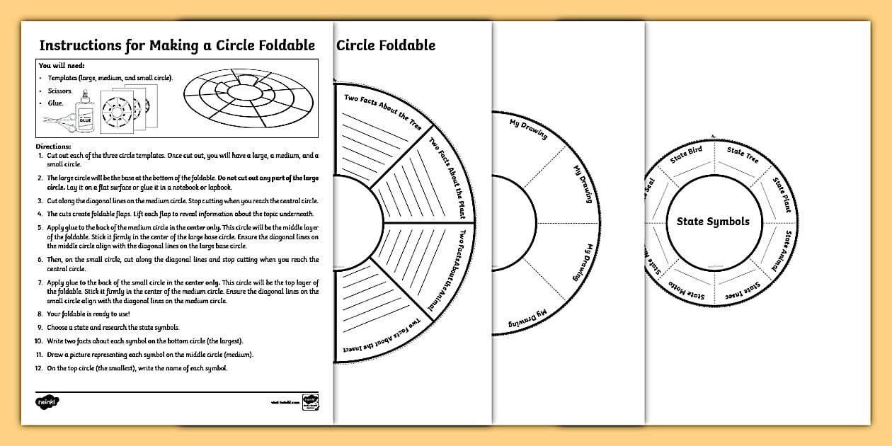 State Symbols Circle Foldable (teacher made) - Twinkl