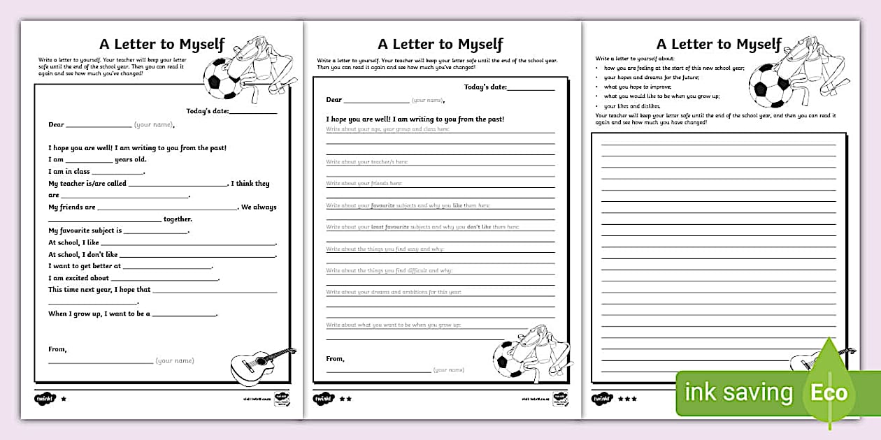 A Letter to Myself (teacher made) - Twinkl