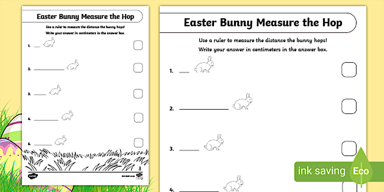 Grade 2/3 Maths Term 1 Easter Bunny Measure the Hop Activity (CAPS)