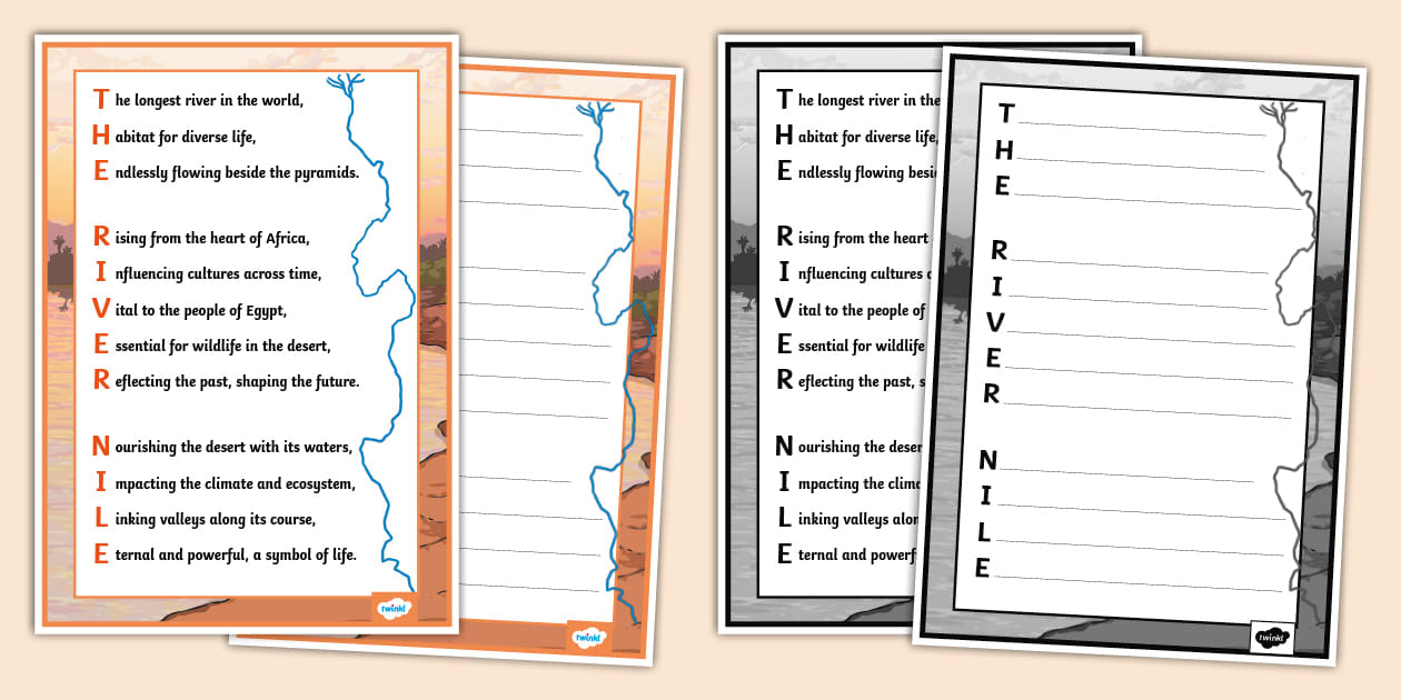 * NEW * The River Nile Acrostic Poem Example - Geography