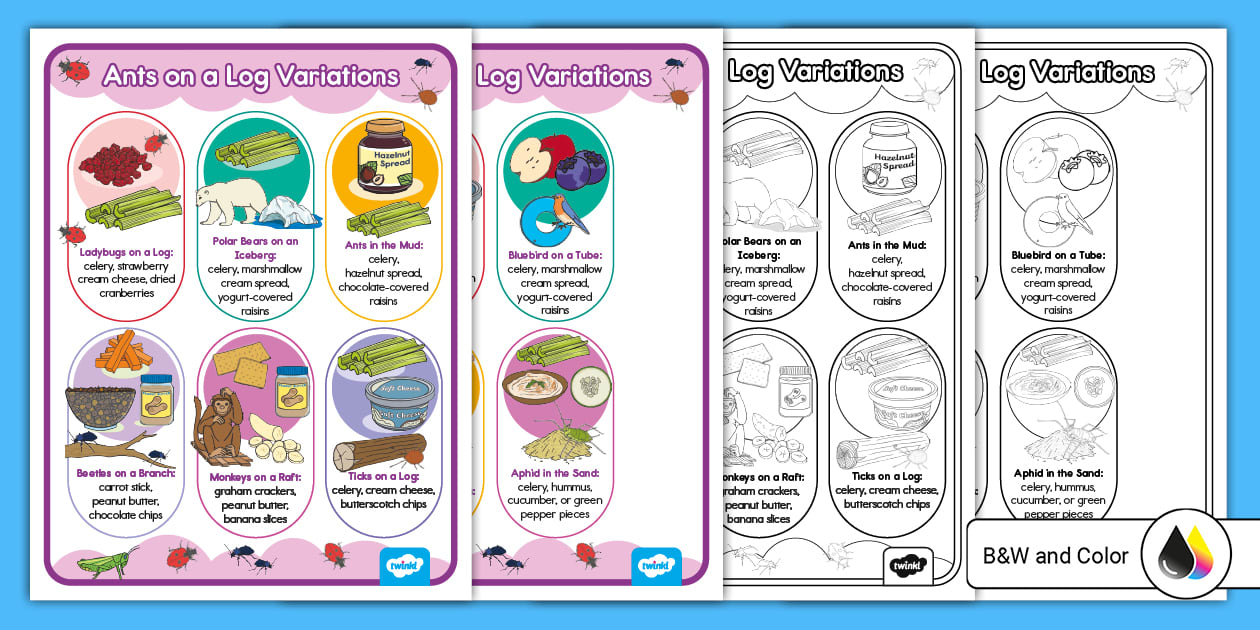 Ants on a Log Variations Poster (teacher made) - Twinkl