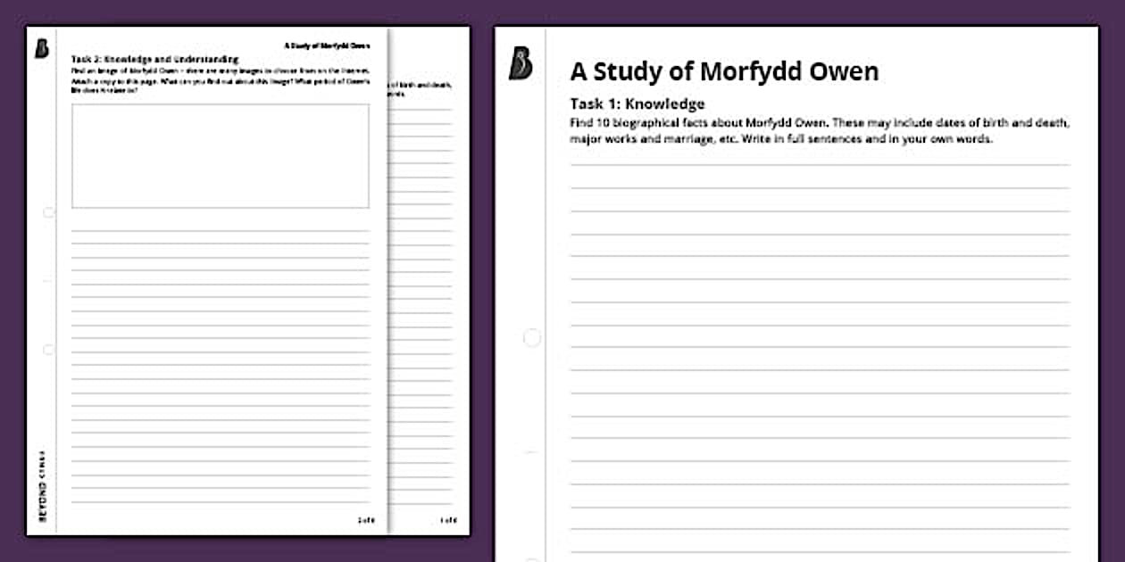 Research Project: A Study of Morfydd Owen (teacher made)