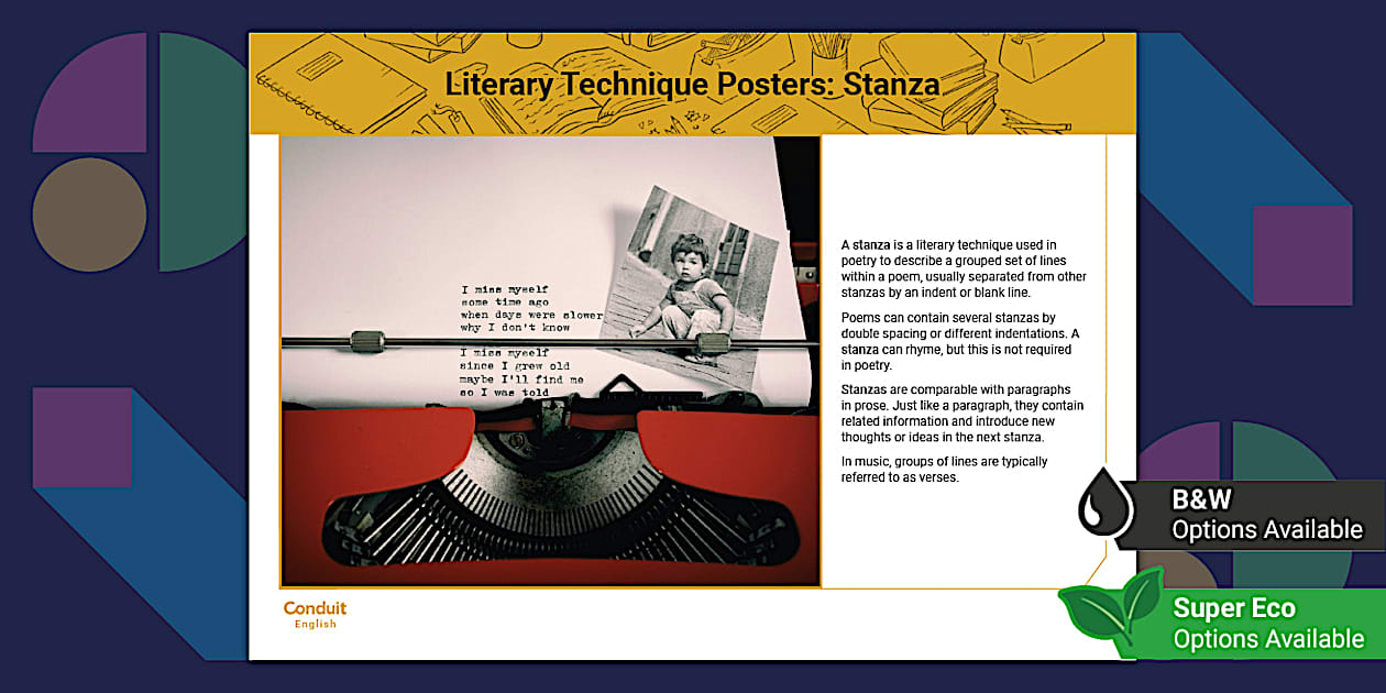 Literary Technique Posters: Stanza (teacher made) - Twinkl