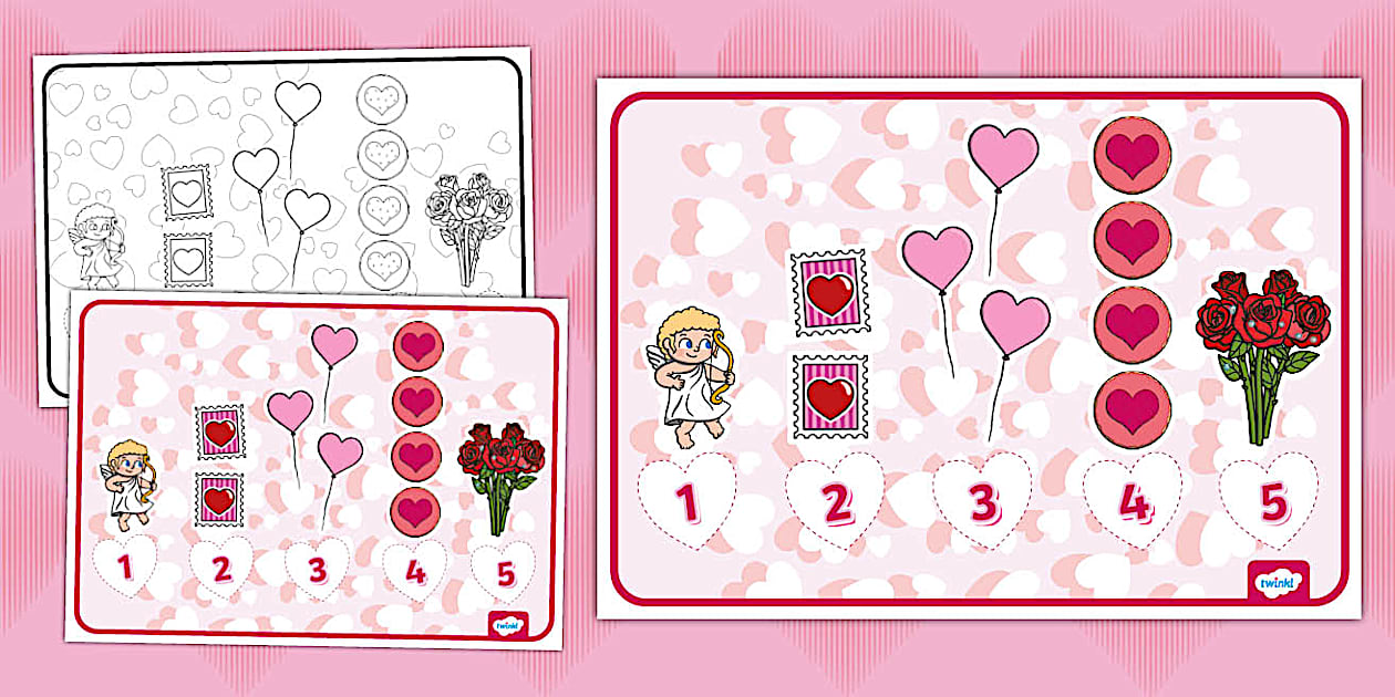 👉 Valentines-Themed 1-5 Display Poster (Teacher-Made)