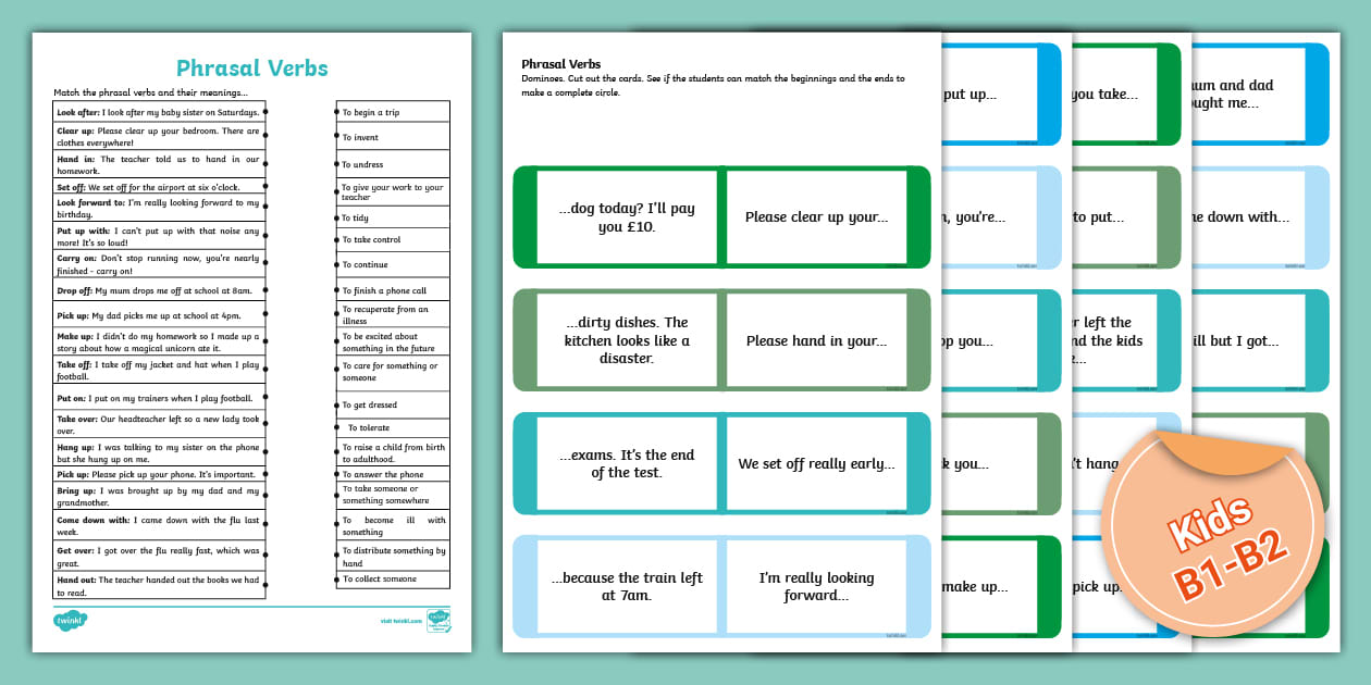 Phrasal Verb Dominoes - Twinkl
