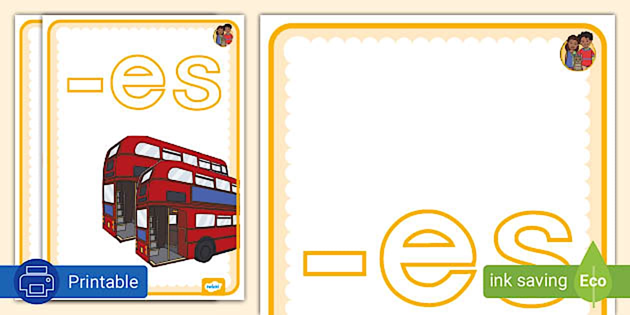 Grade 2 Phonics: -es Sound Posters (Teacher-Made) - Twinkl