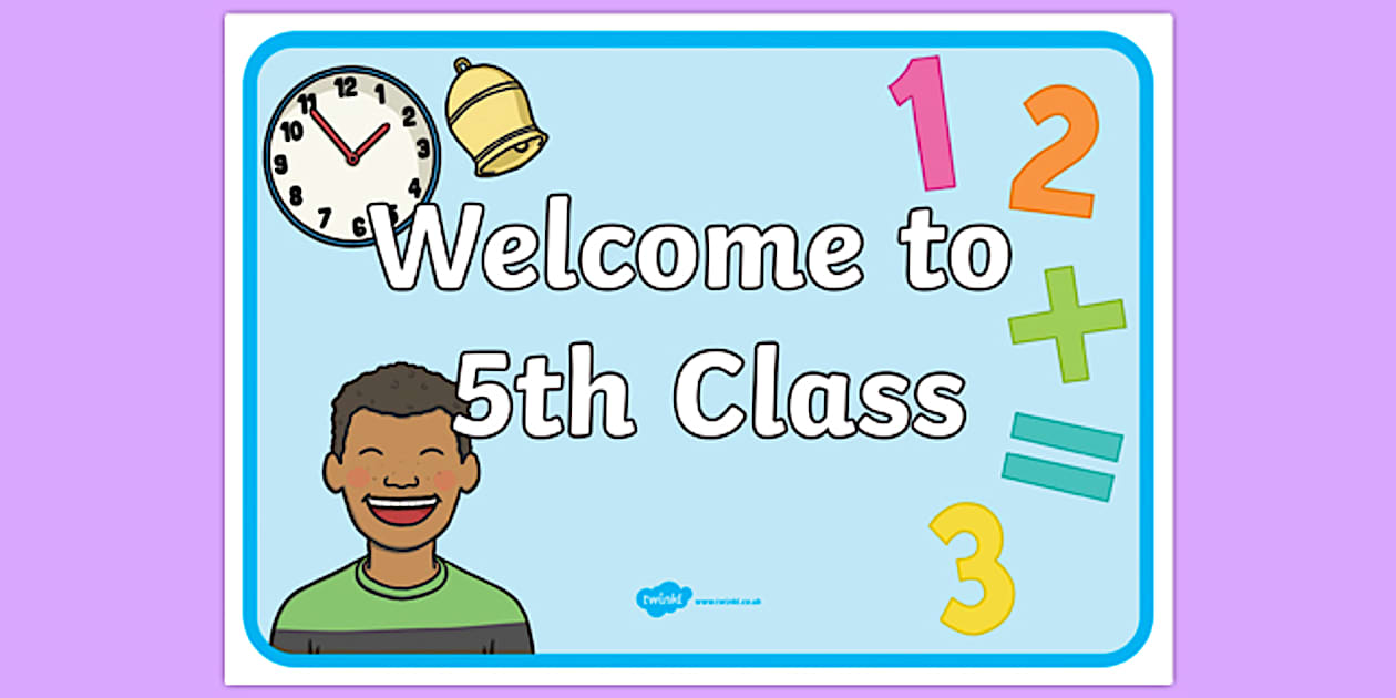 Editable Welcome to 5th Class Display Poster - Twinkl