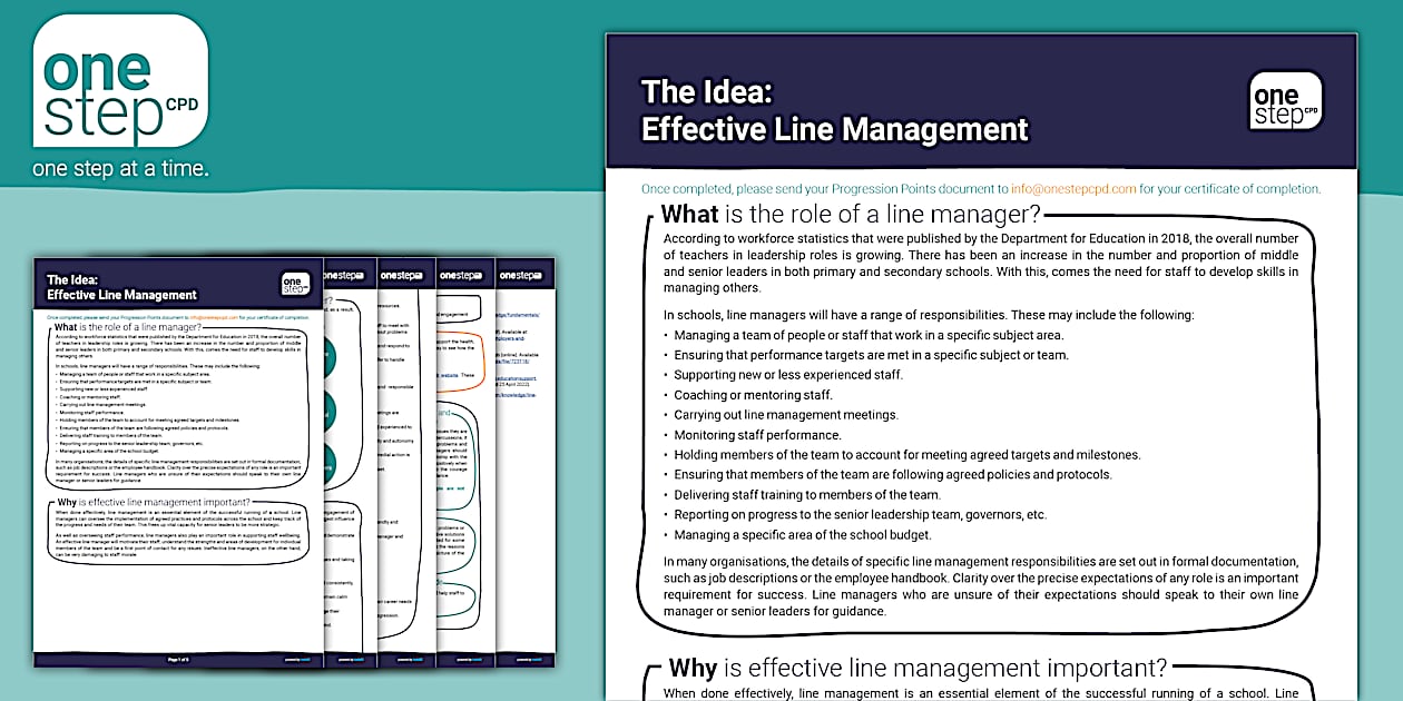 CPD: Effective Leadership in Schools | Line Management