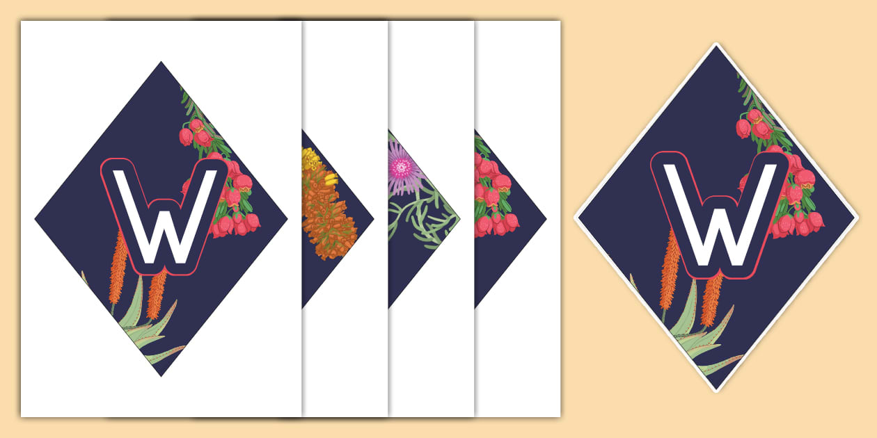 Fynbos- Themed Word Wall Rhombus Display Shapes - Twinkl