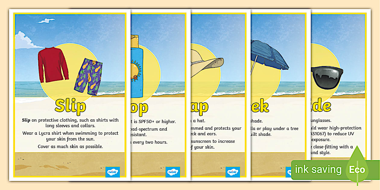 'Slip, Slop, Slap' Sun Safety Posters | Australia