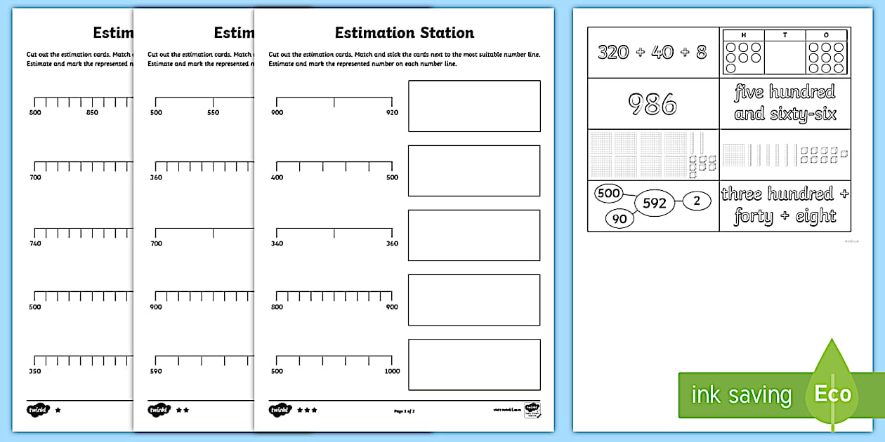 Year 3 Estimation Involving Different Representations Differentiated