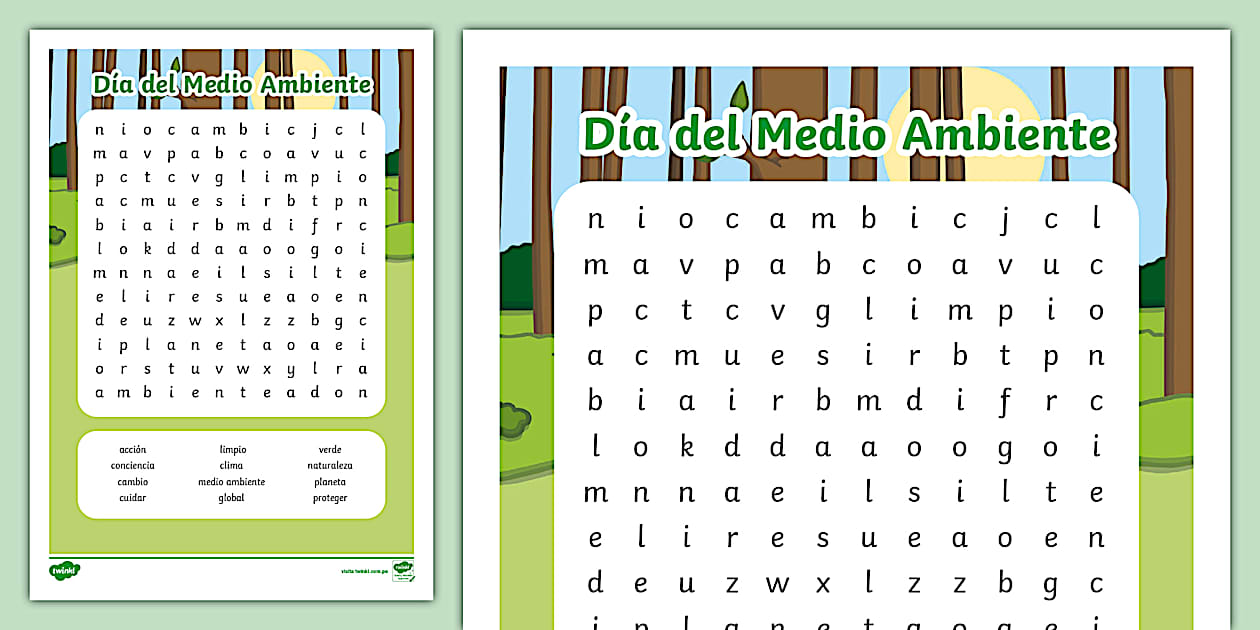 Sopa de letras: Día del Medio Ambiente | Twinkl