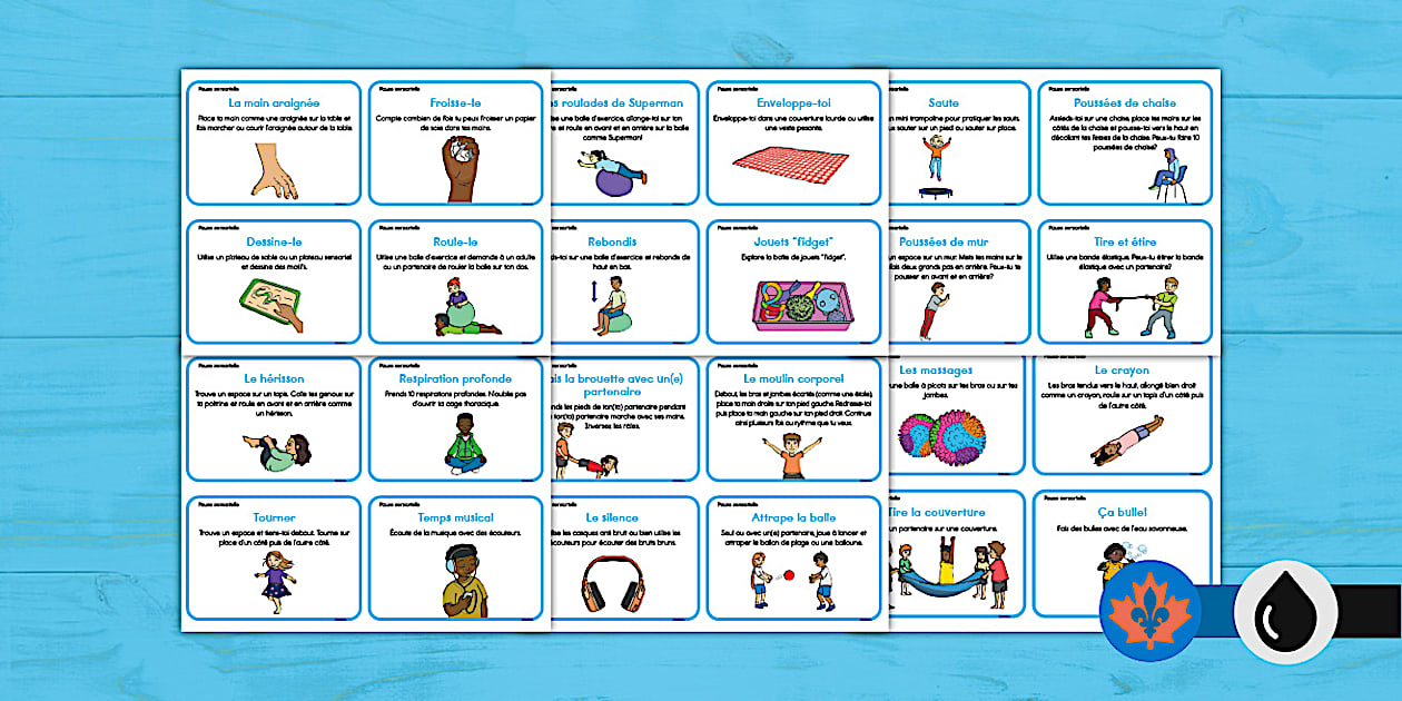 Sensory Break Cards Primary French (teacher made) - Twinkl