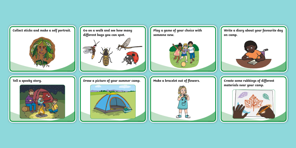 Summer Camp Challenge Cards - Twinkl Activities - Twinkl