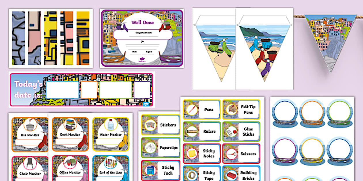 Italian Cinque Terre Classroom Setup Pack (teacher made)