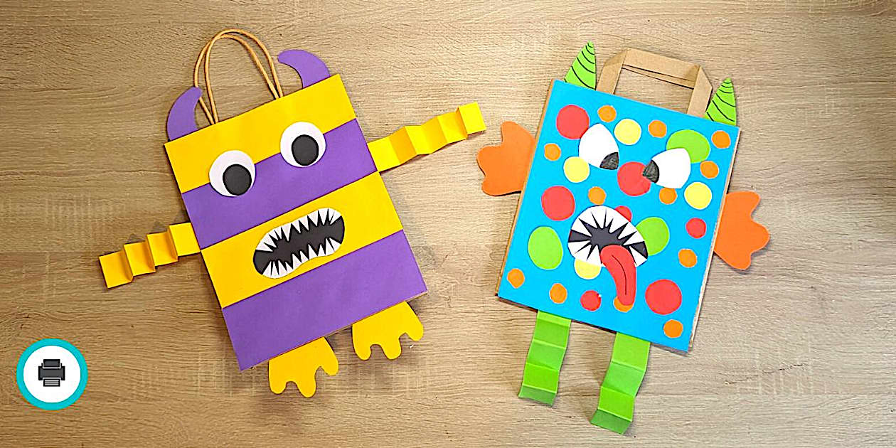 Monster Paper Bag | Halloween Craft (teacher made) - Twinkl