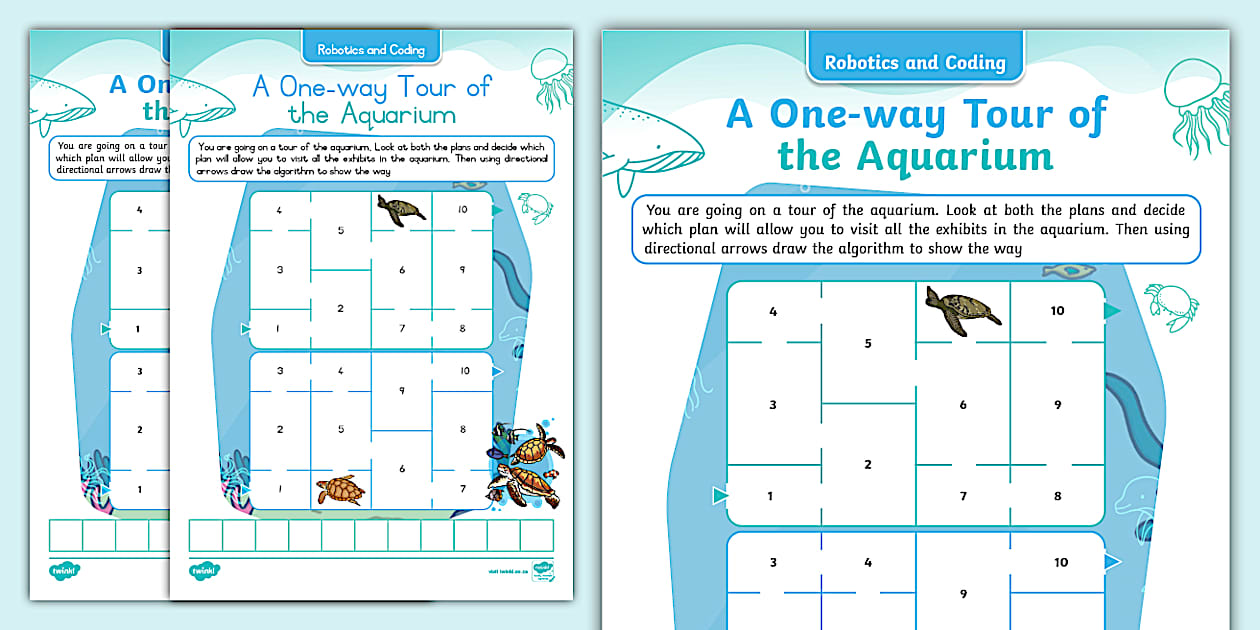 Robotics and Coding - A Tour of the Aquarium - Twinkl