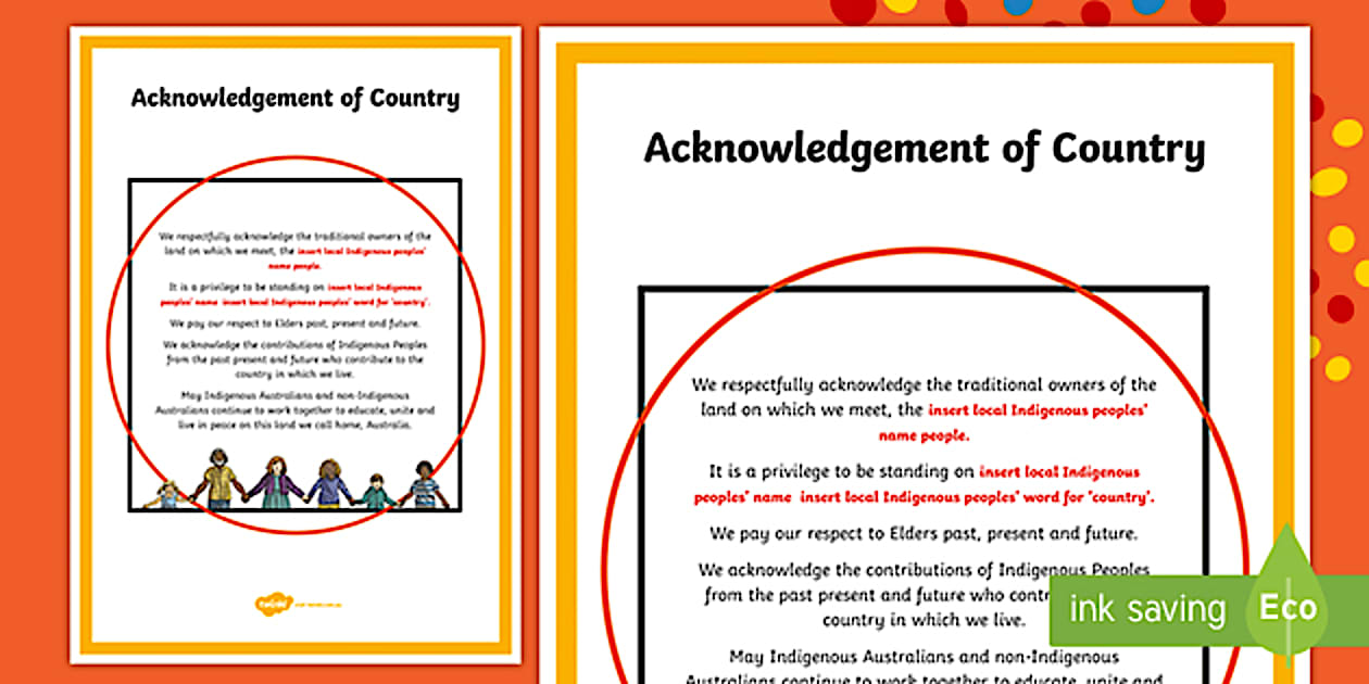 Australian Acknowledgement of Country Editable Poster