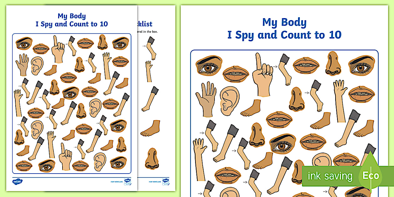 Editable My Body I Spy and Count Activity to 10 - Twinkl
