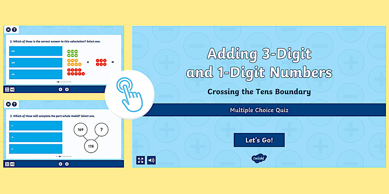 Adding 3-Digit and 1-Digit Numbers Crossing the Tens Boundary Multiple ...