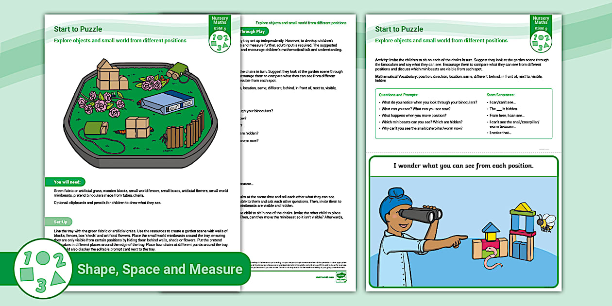EYFS Nursery Maths Start to Puzzle Large Activity Tray