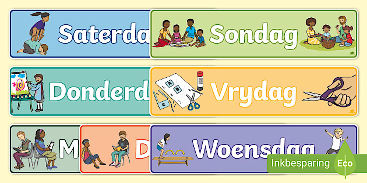 Dae Van Die Week Vertoonbaniere