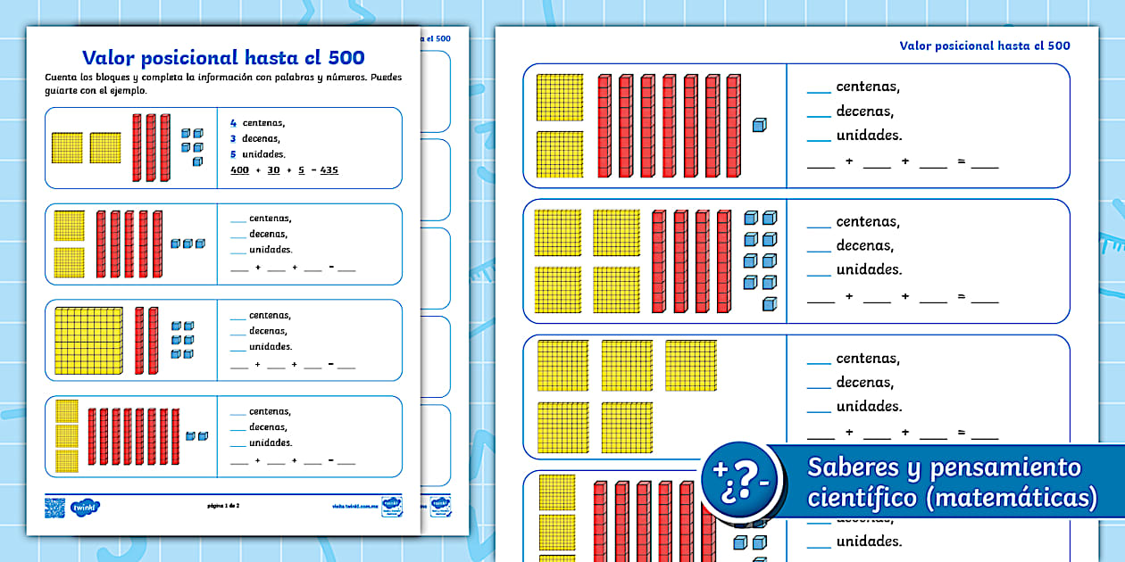 Valor posicional hasta el 500 (teacher made) - Twinkl
